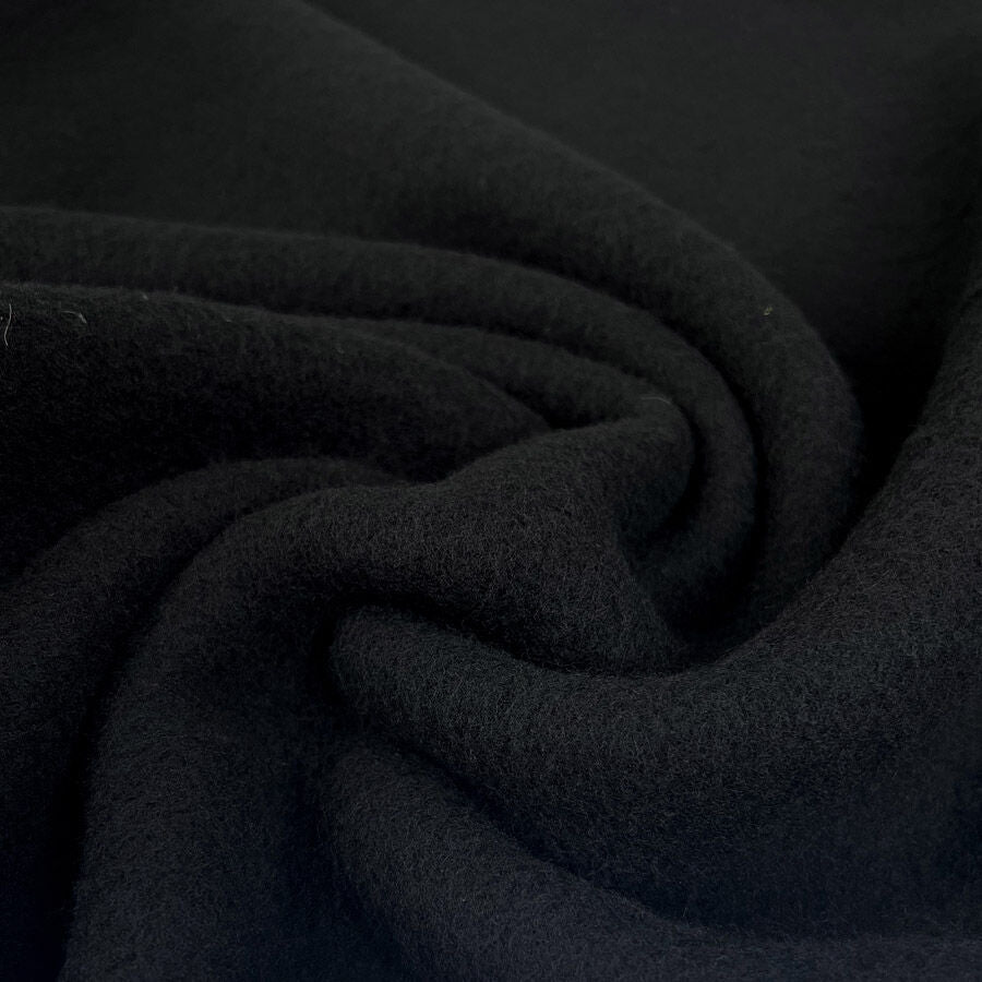 Mulesing Free Jacket & Coat Fabric | Wool Fleece - Black – Croft Mill