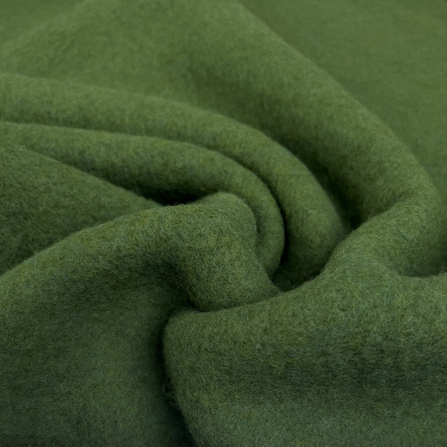 Mulesing Free Jacket & Coat Fabric | Wool Fleece - Moss – Croft Mill