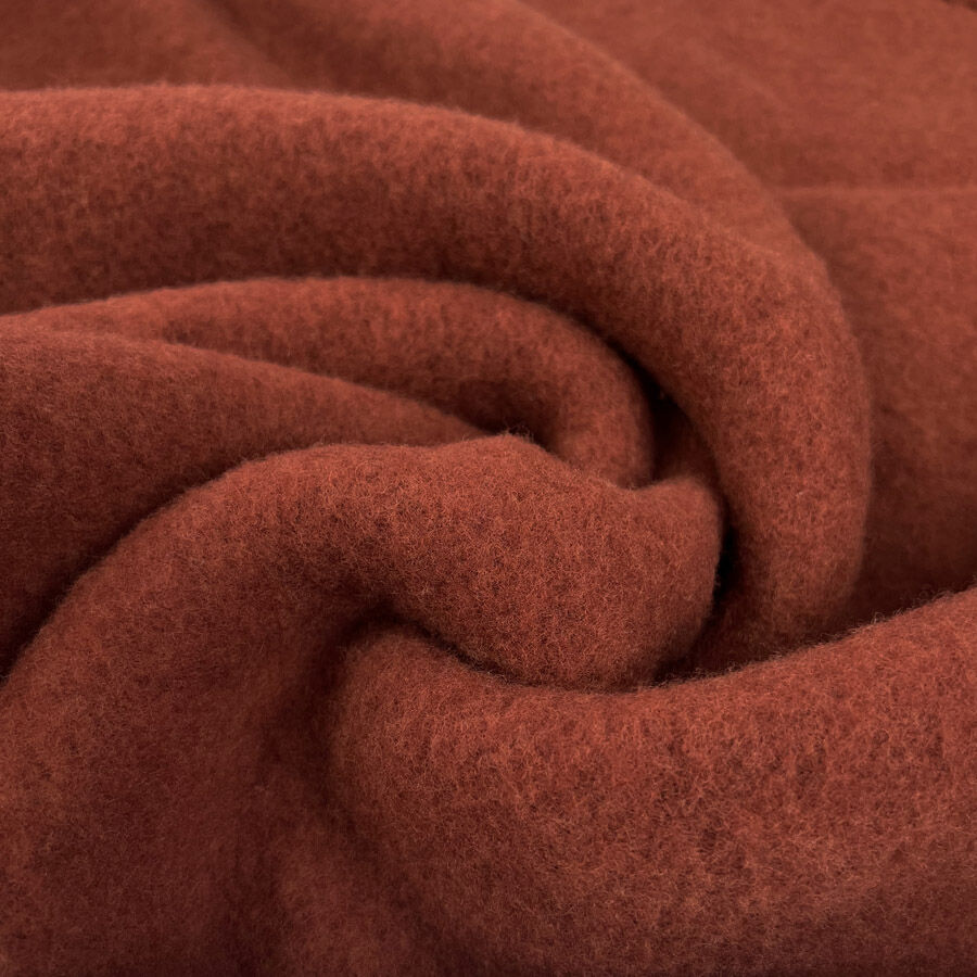 Mulesing Free Jacket & Coat Fabric | Wool Fleece - Rust – Croft Mill