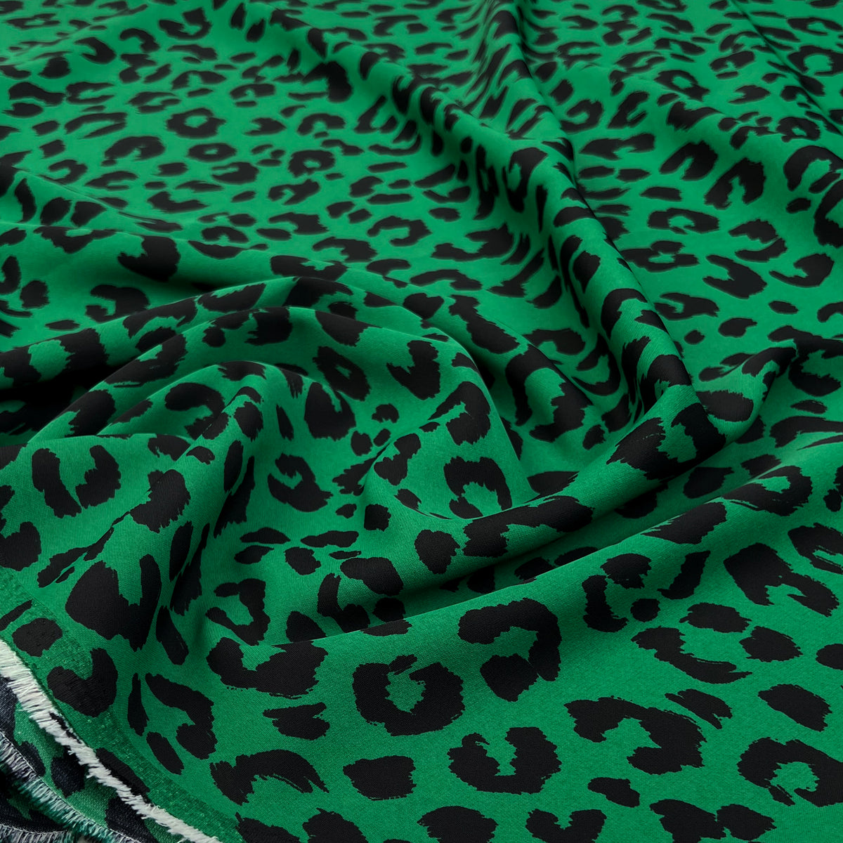 Polyester Elastane Twill Animal Print Fabric | After Dark - Green ...