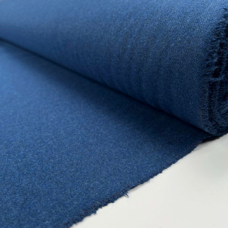 Plain Blue Brushed Wool Blend Coating Fabric | Ocean Wool Scene | Croft ...