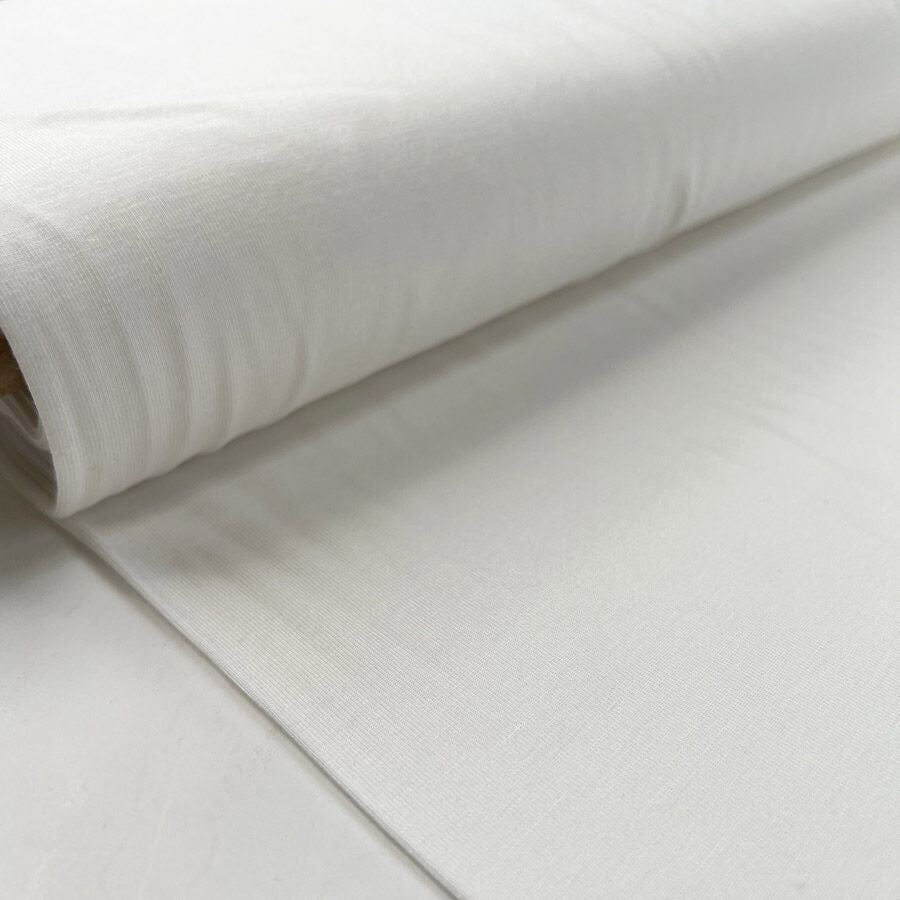 95% Bamboo 5% Elastane Oeko-Tex Knit Jersey Fabric | Ecru | Remnant (0 ...