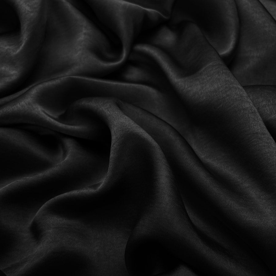 Polyester Elastane Dress Fabric | Bella Satin Stretch - Black – Croft Mill