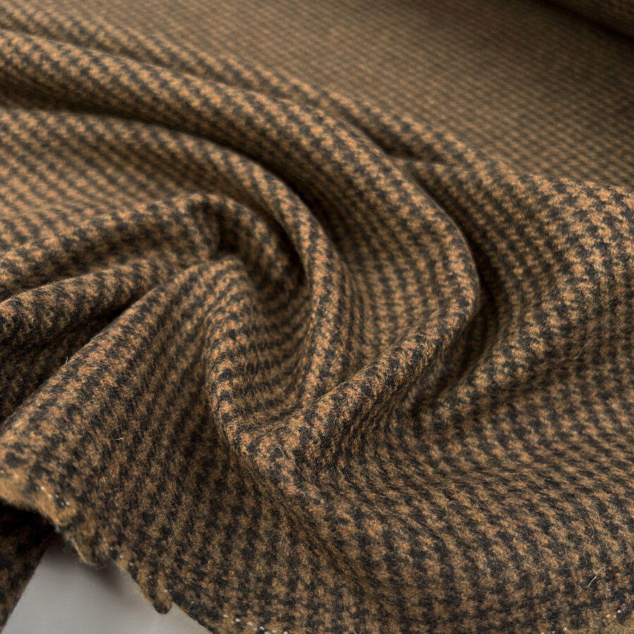 Brown Black Houndstooth Check Wool Suit Fabric | Bertie – Croft Mill
