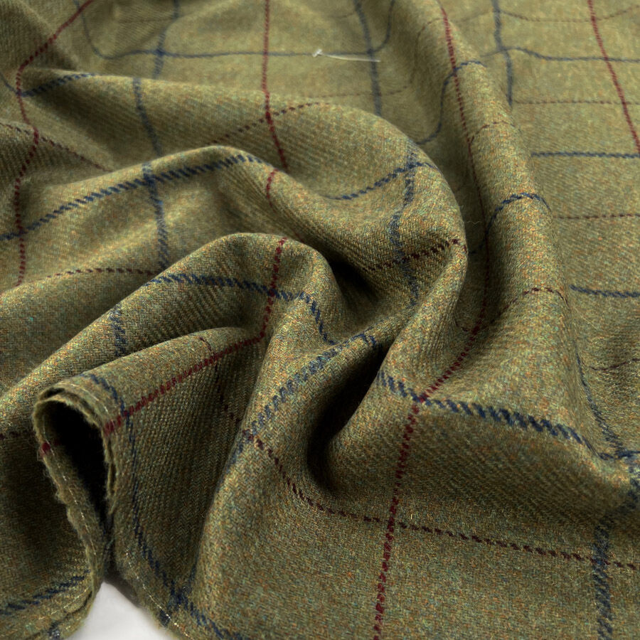 British 100% Wool Tweed Suiting Fabric | Green Check – Croft Mill