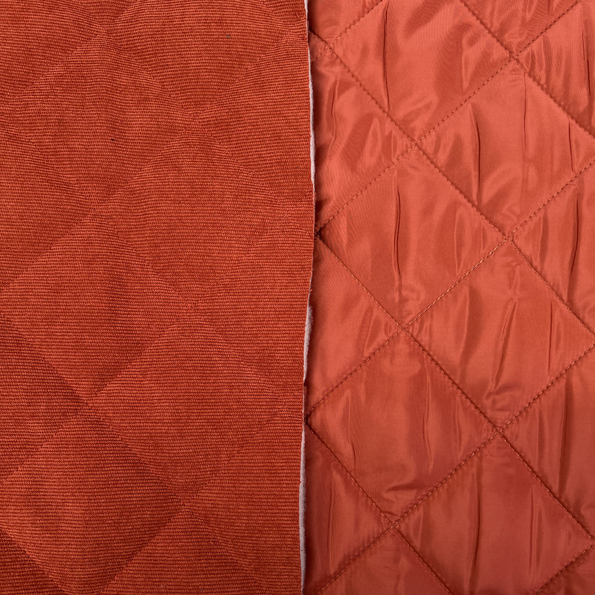 Polyester Quilted Dressmaking Fabric | Corduroy Quilting - Rust – Croft ...