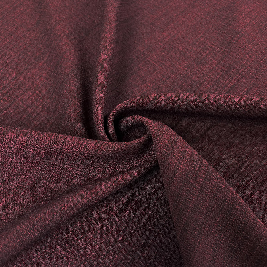Polyester Linen Look Dressmaking Fabric | Cross Hatch - Wine – Croft Mill