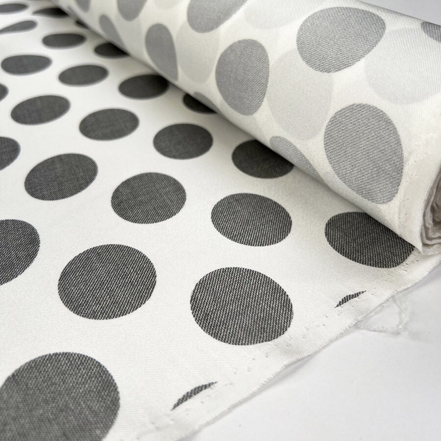 Italian 100% Silk White & Grey Spotty Dress Fabric | Dotto – Croft Mill