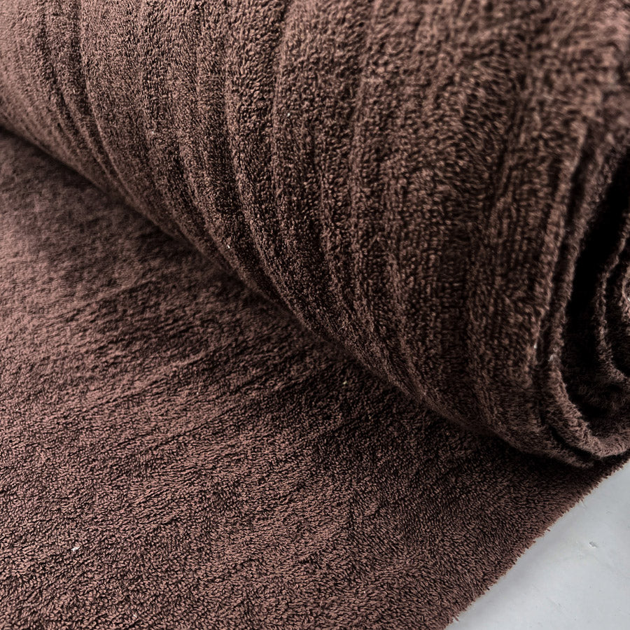 Double Sided Plain Cotton Terry Towelling | Chocolate – Croft Mill