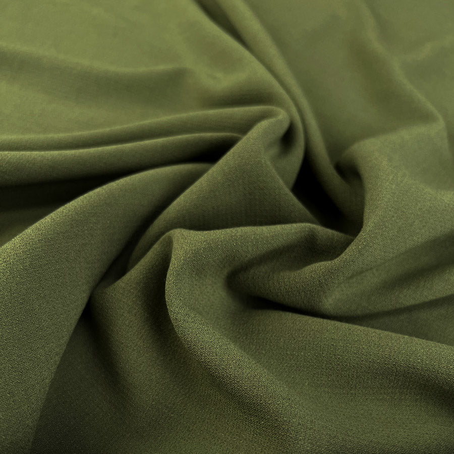Polyester Viscose Stretch Heavy Crepe Fabric | Moss | Fibre Mood ...