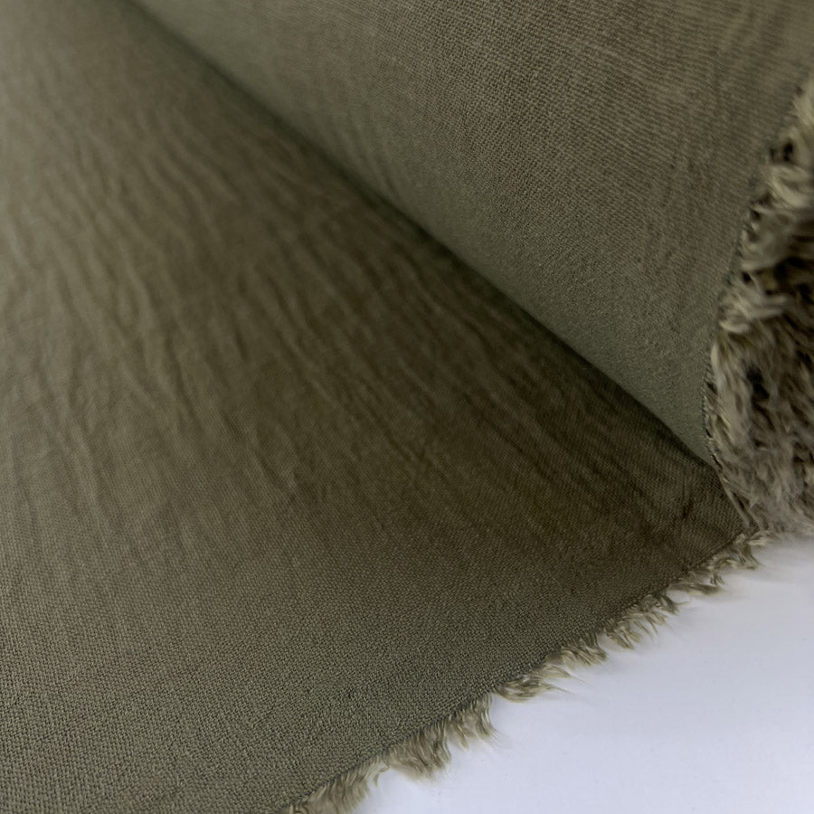Green Polyester Dress Fabric | Georgette Linen Look - Sage – Croft Mill