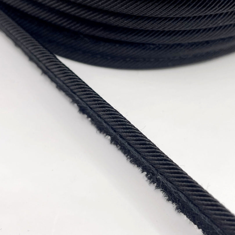 8mm Viscose Piping Cord | Flanged Insert Piping Cord - Black – Croft Mill