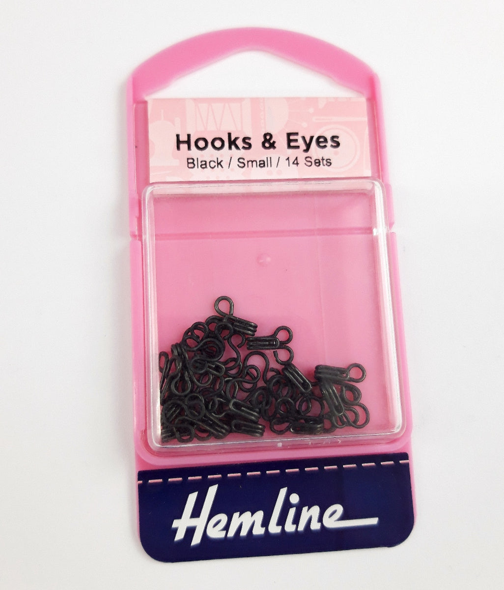 Hemline - Pack of 14 Small Hooks and Eyes - Black – Croft Mill