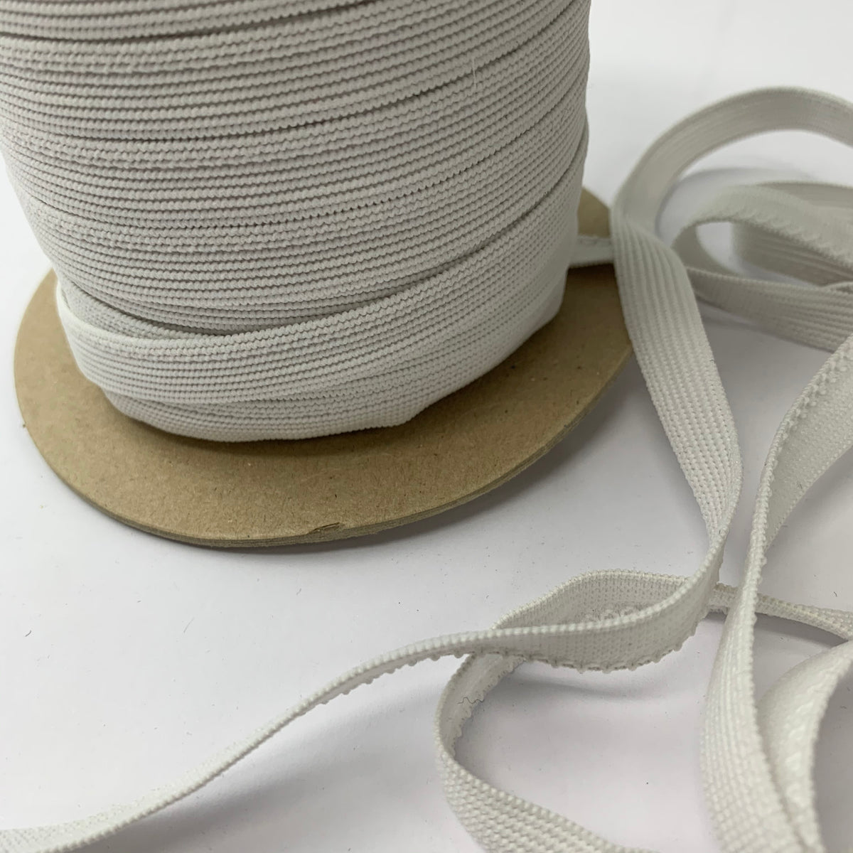 White 12mm Wide Soft Flat Knitted Elastic For Crafts & Lingerie – Croft Mill