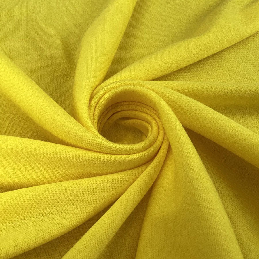 Yellow British Knitted Cotton Interlock Jersey Fabric - Sunflower ...