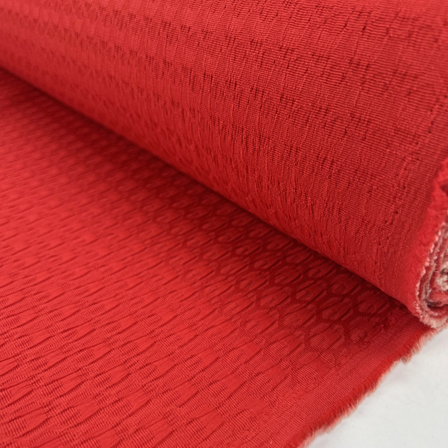 Polyester Cotton Stretch Red Brocade Dress Fabric | Italian Style ...