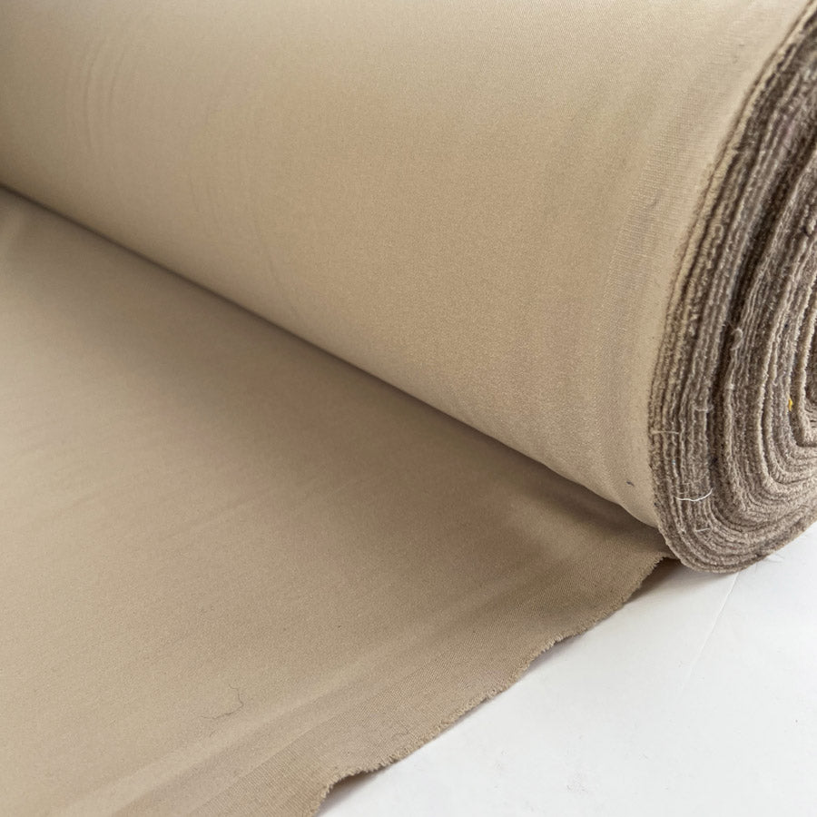 Ex-Designer Polyester Blend Beige Suiting Fabric | Iwo Jima – Croft Mill