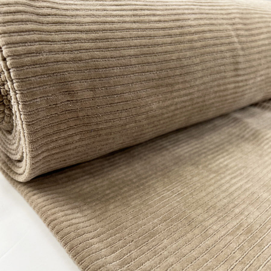 Cotton Polyester Stretch Knit Dress Fabric | Jersey Cord - Sand – Croft ...