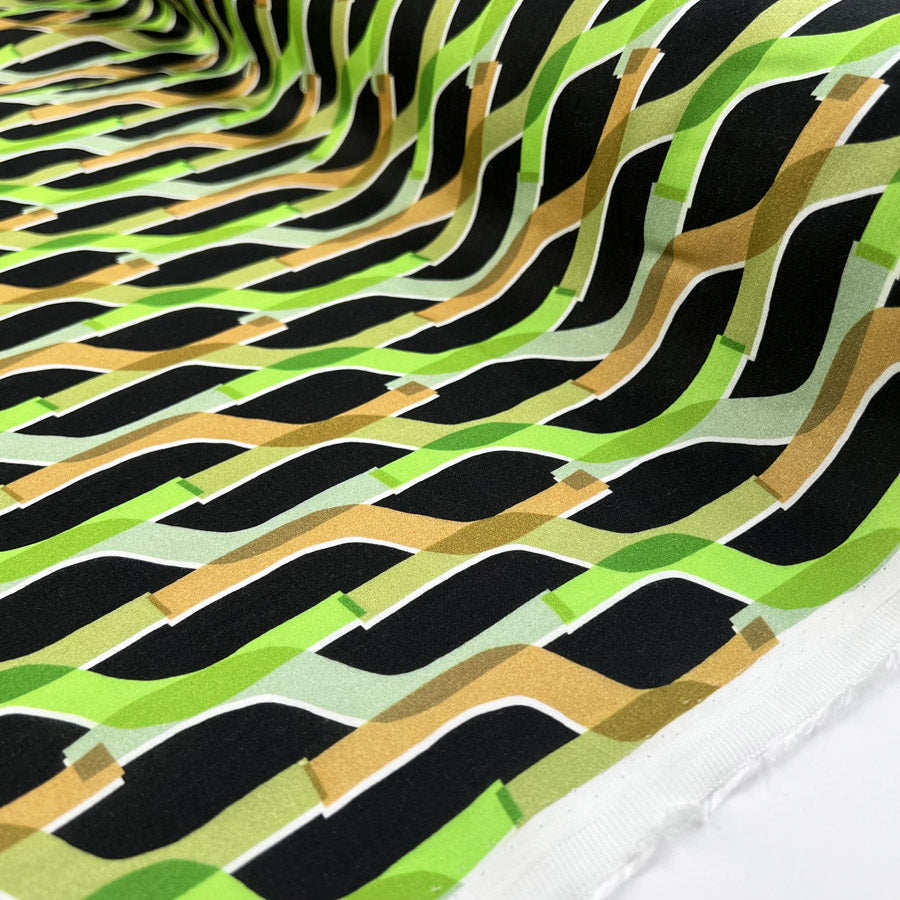Italian Deadstock Green Dress Fabric | Marni Viscose - Lattice – Croft Mill
