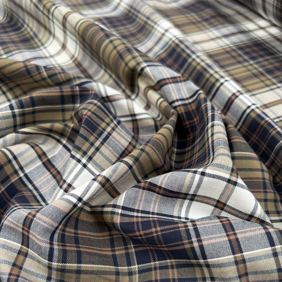 100% Cotton Check Shirting Fabric | Never The Twain - Windsor – Croft Mill