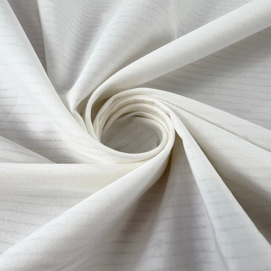 Soft White Striped Woven Cotton Shirting Fabric | Nimbus Cotton – Croft ...