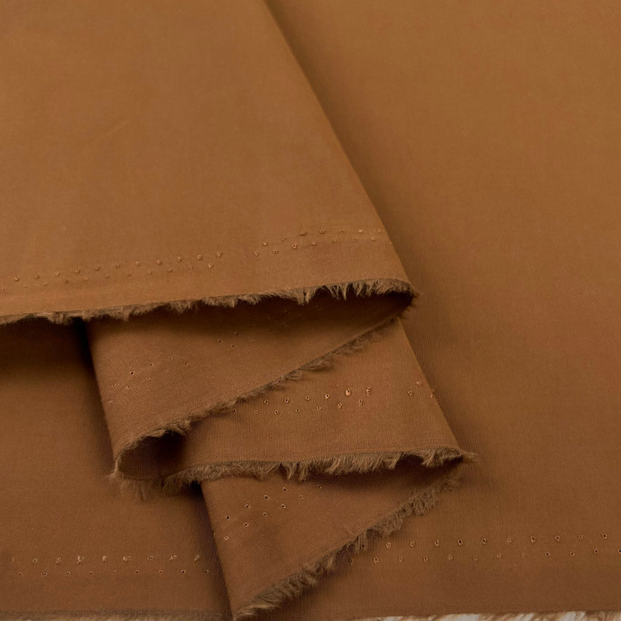 Poly Cotton Memory Shirting Fabric Brown | Tobacco Road | Remnant (0.5m ...