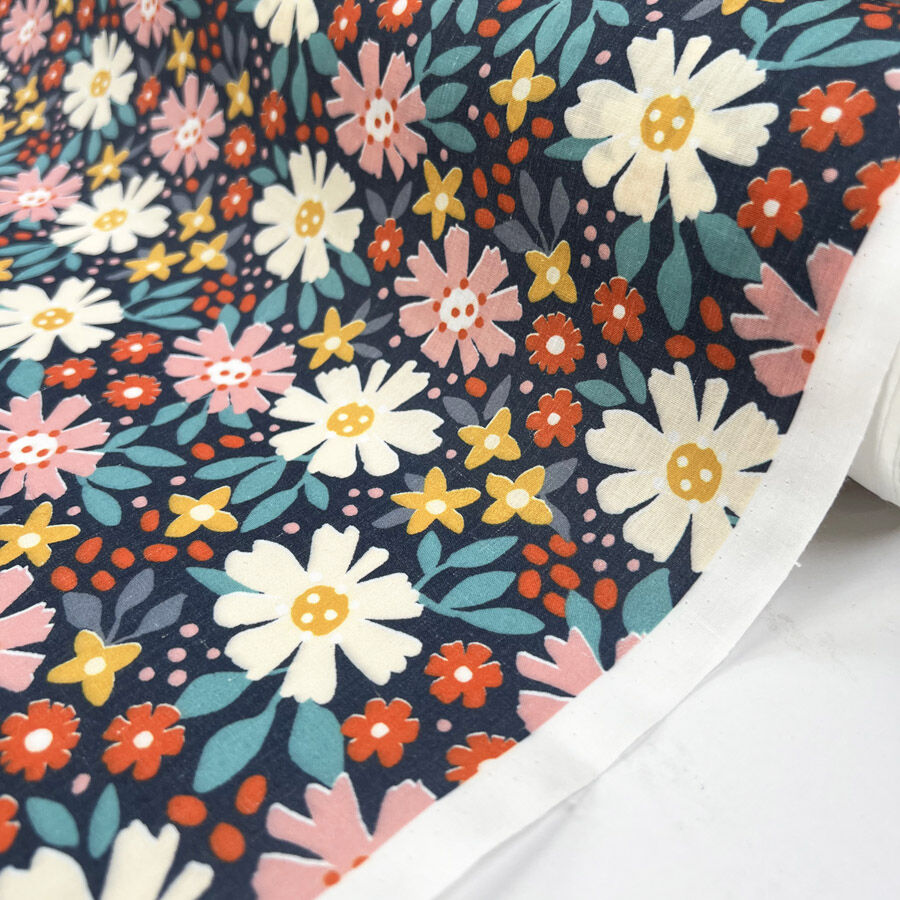 Polyester Cotton Floral Fabric | Pretty Polly - Wild Posy – Croft Mill