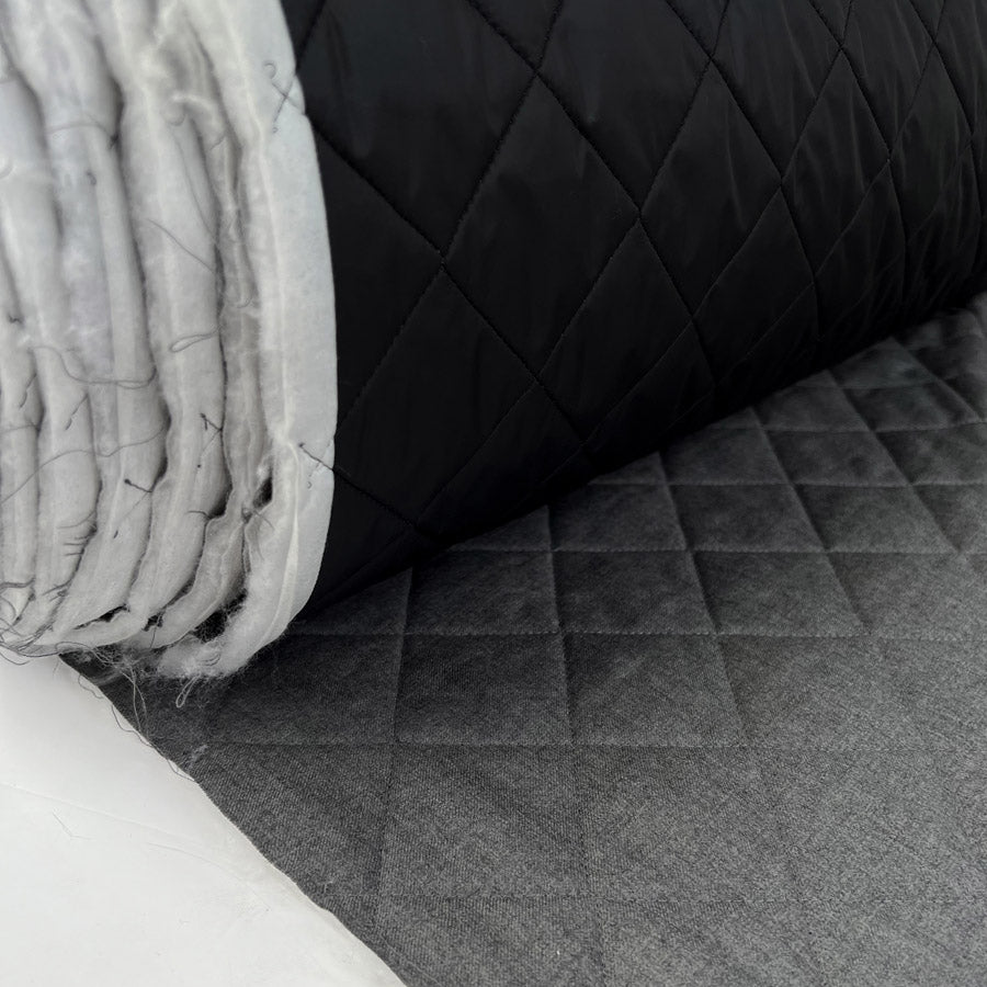Water Resistant Double Sided Fabric | Quilted Wool - School Grey ...