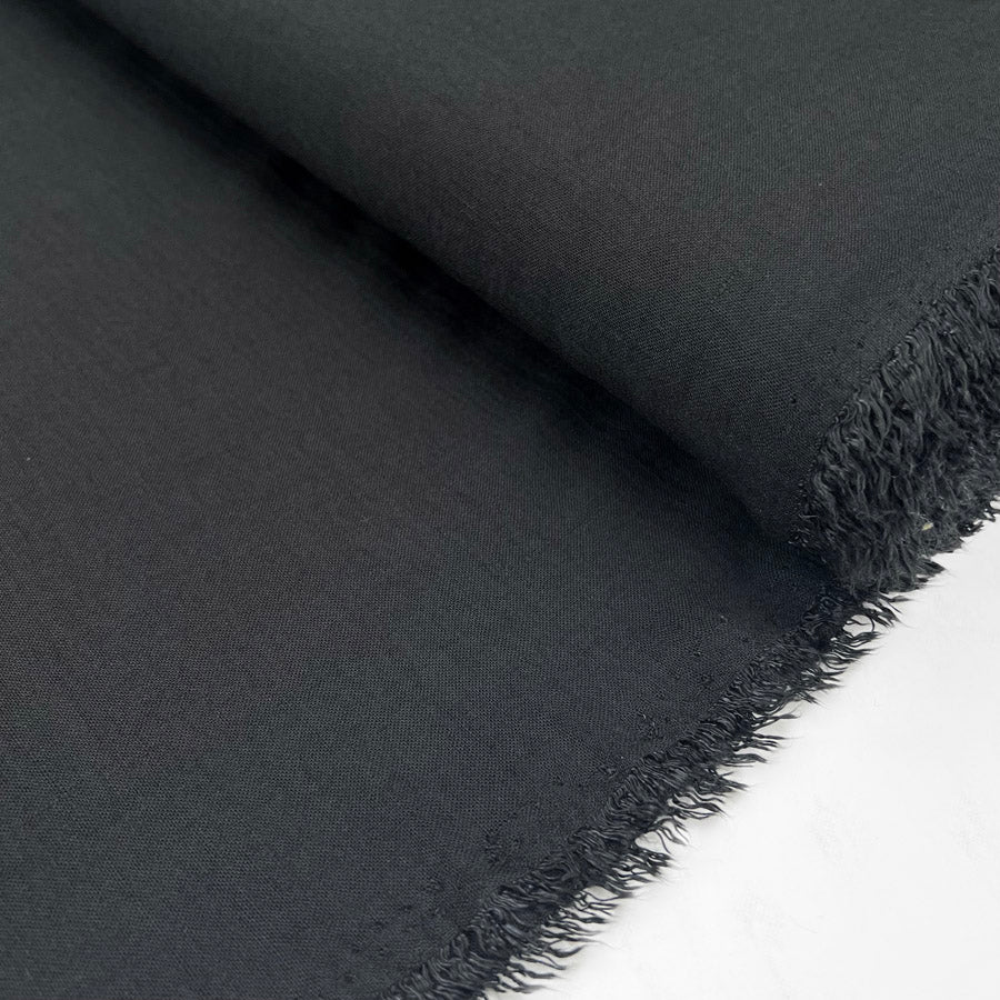 Fine 100% Polyester Linen Look Dress Fabric | Raye - Black – Croft Mill