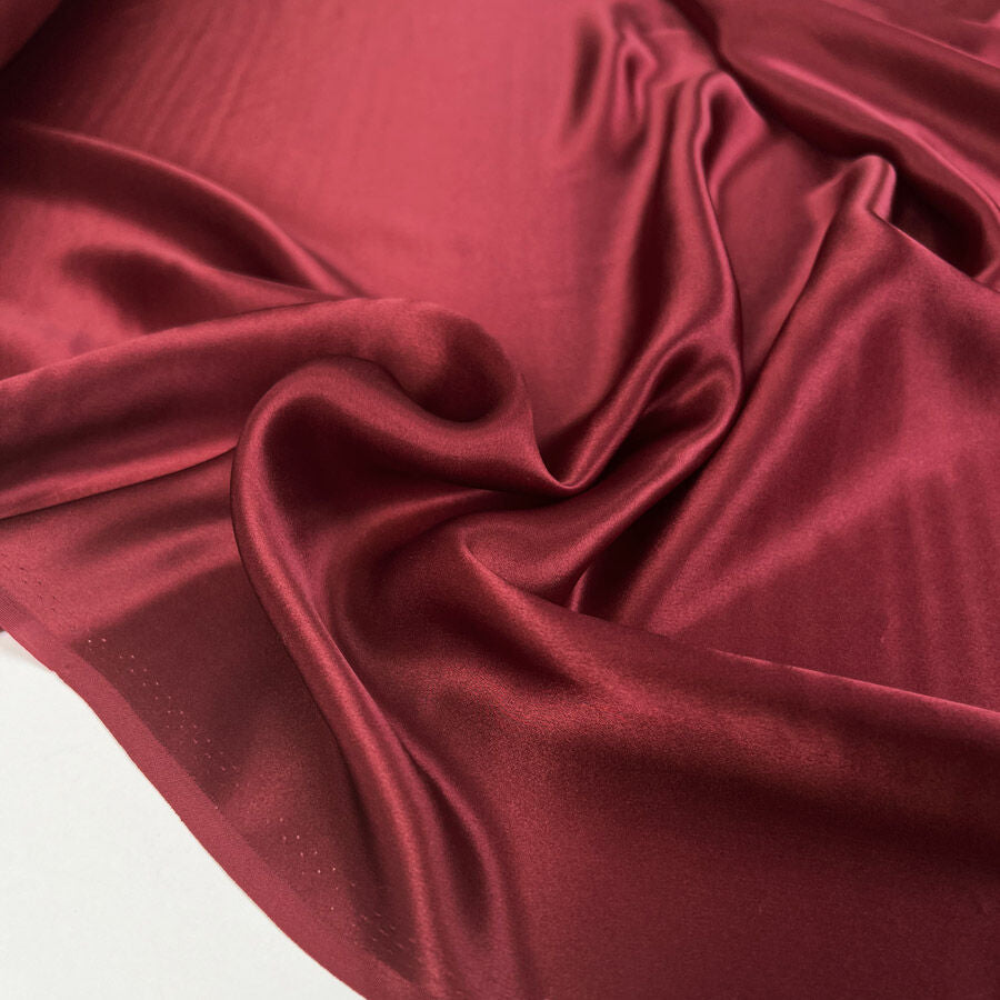 Silk Whisper Wine Red - 12 Momme Habotai Silk (135cm) – Croft Mill