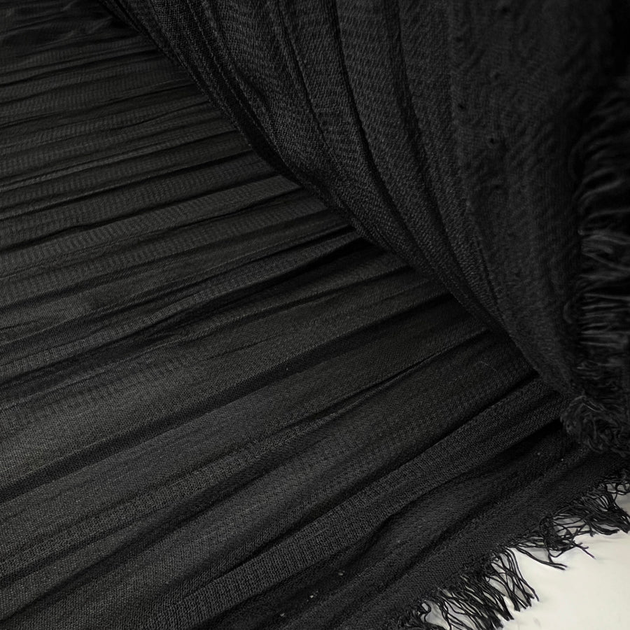 Chiffon Polyester Crinkle Dress Fabric - Skyfall - Black – Croft Mill