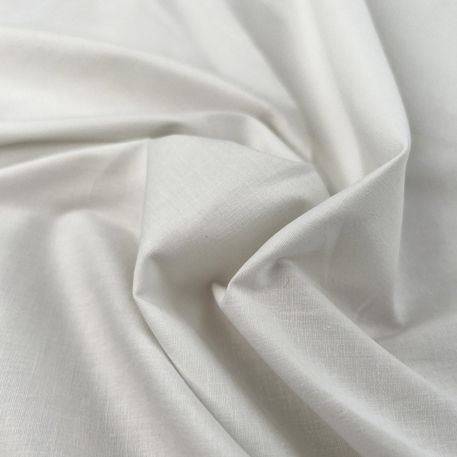 Cotton Elastane Fine Shirt Fabric | Stretch Shirting - White | Remnant ...