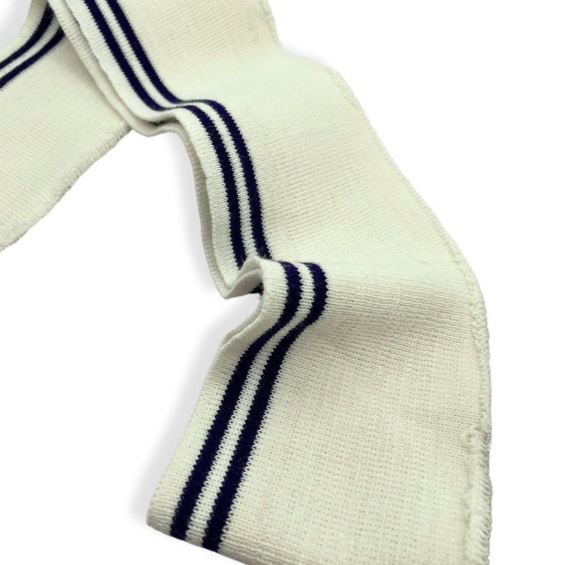 Poly Cotton | Rib Knit Collar & Cuff Fabric – Cream/Navy Stripe – Croft ...