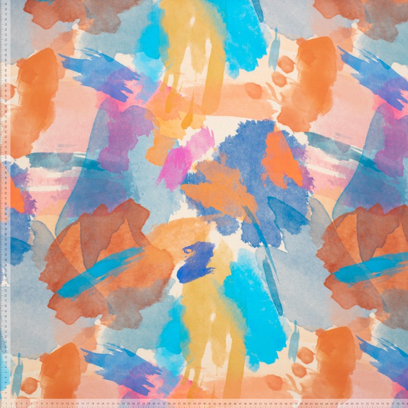 Viscose Challis Colour Paint Fabric | Ecovero - Artist's Palette ...