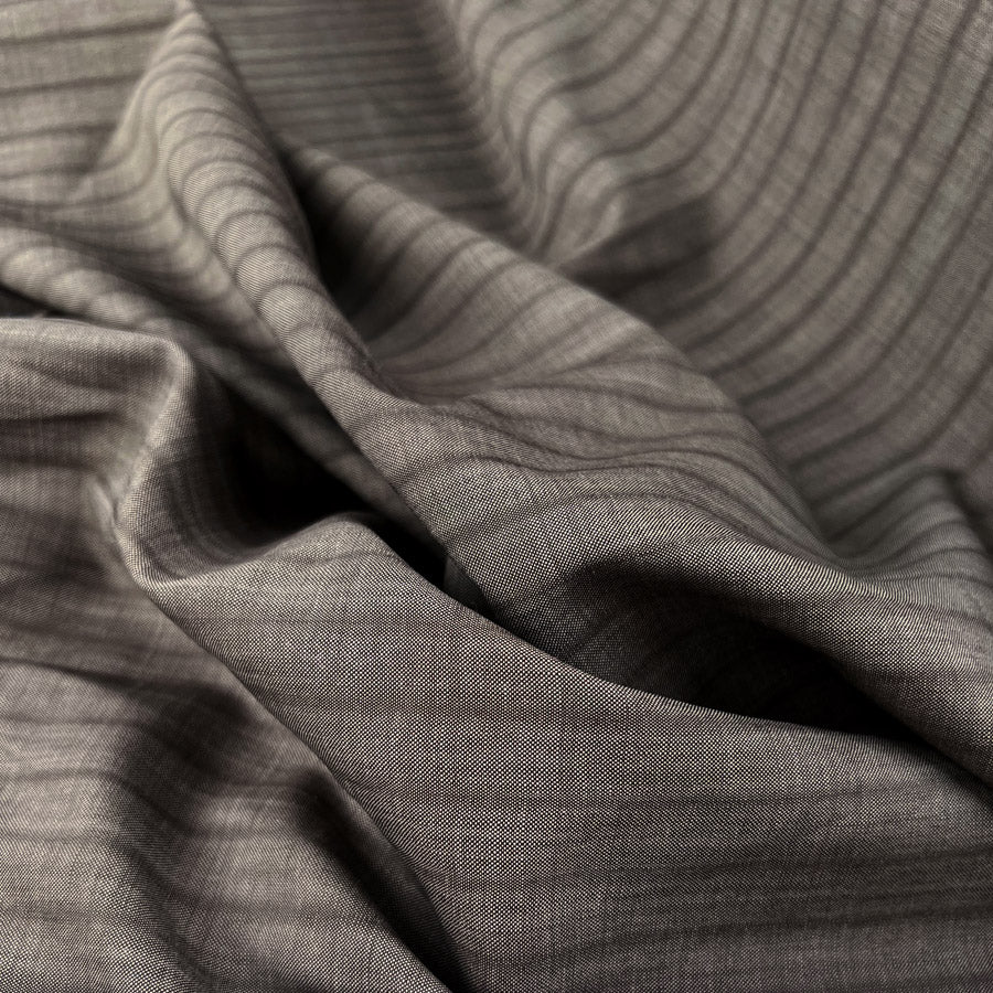 Grey Ex-Designer Fine Wool Suiting Fabric | Whispering Grass – Croft Mill