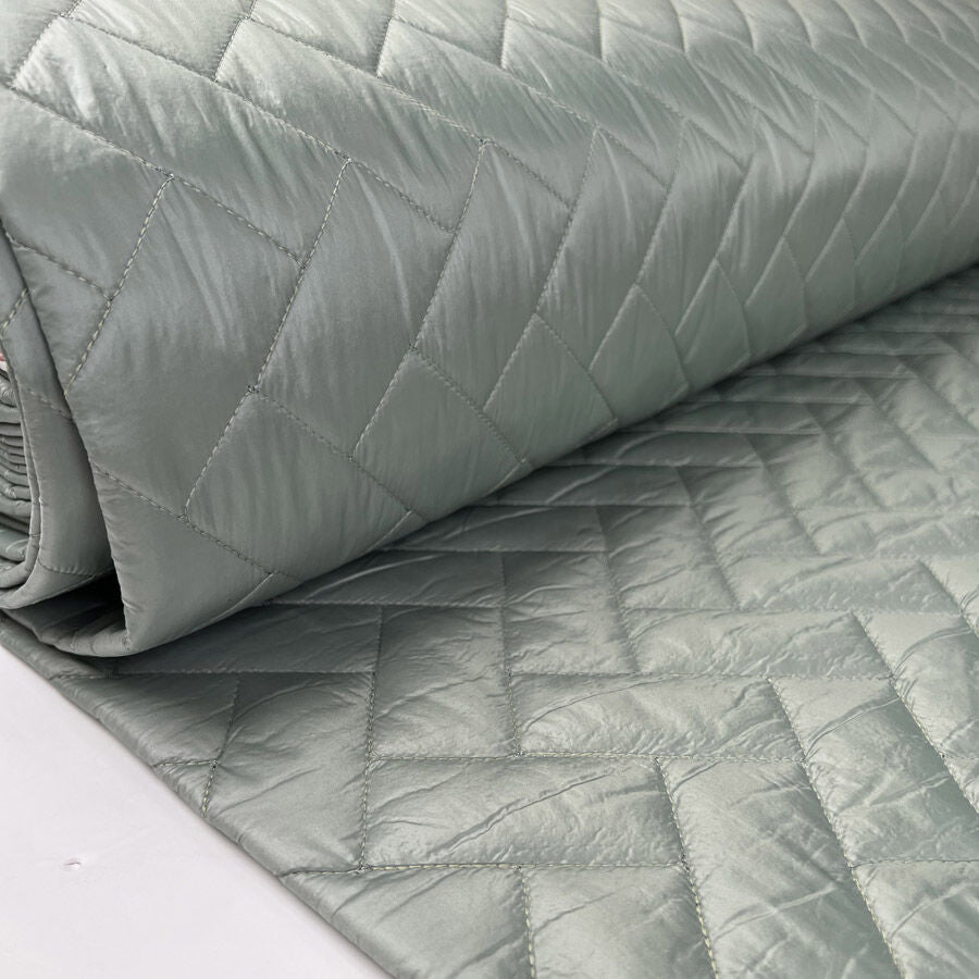 Zig Zag Quilted 100% Nylon Fabric | Zig Zag Quilting – Mint – Croft Mill
