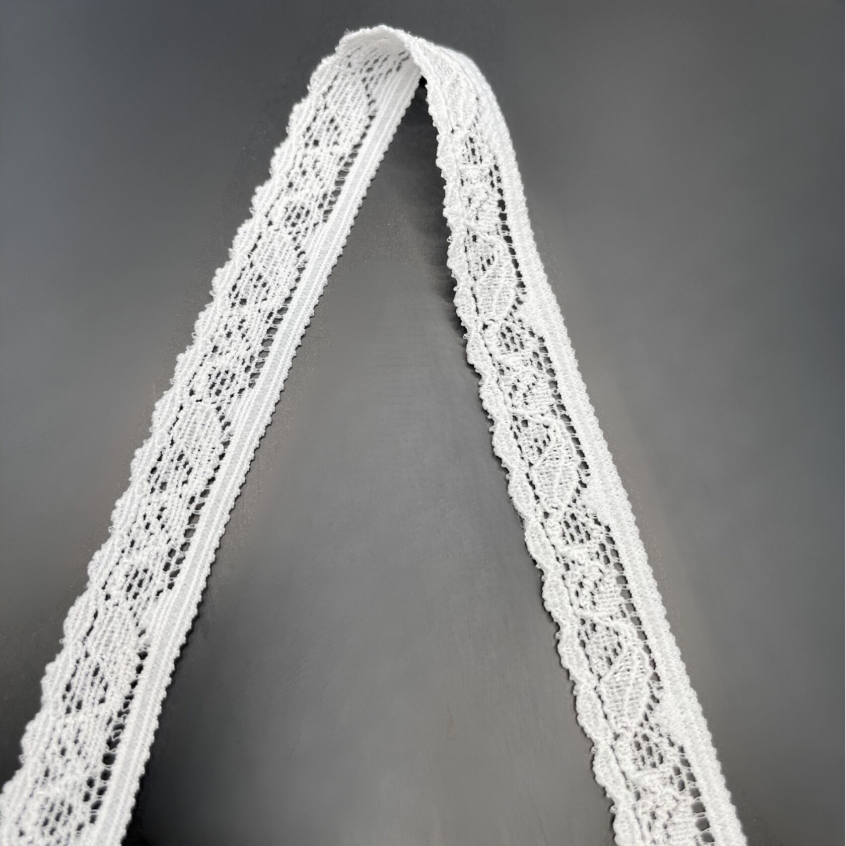 Nylon Spandex Soft Stretch Lace Trim Edging White