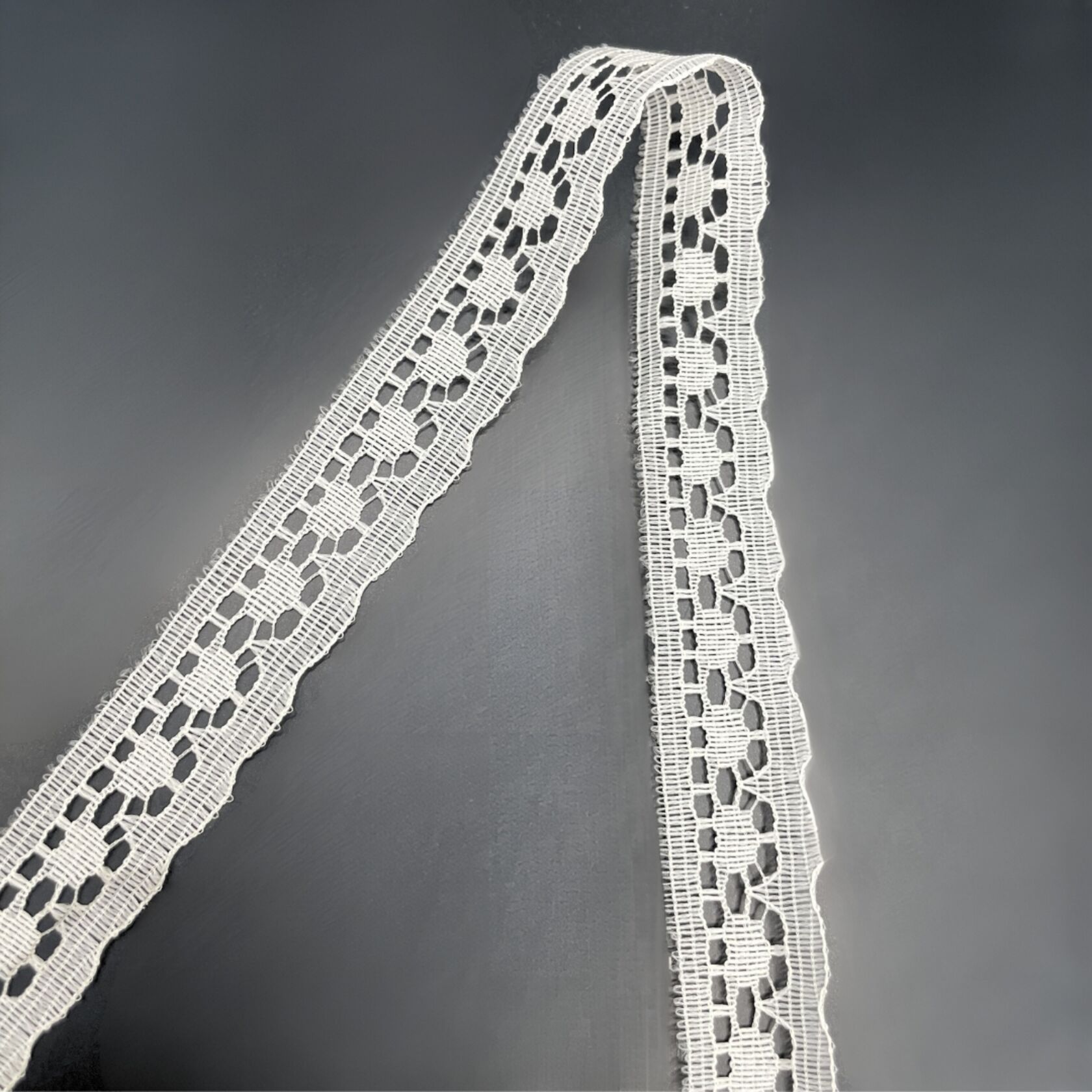 Polyester Flat Lace Net Trimming Ellie Ivory
