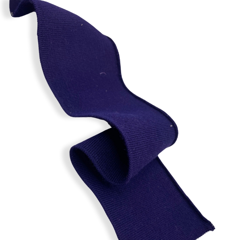 Plain Poly Cotton Stretch Knitted Collar Cuff Ribbing Navy