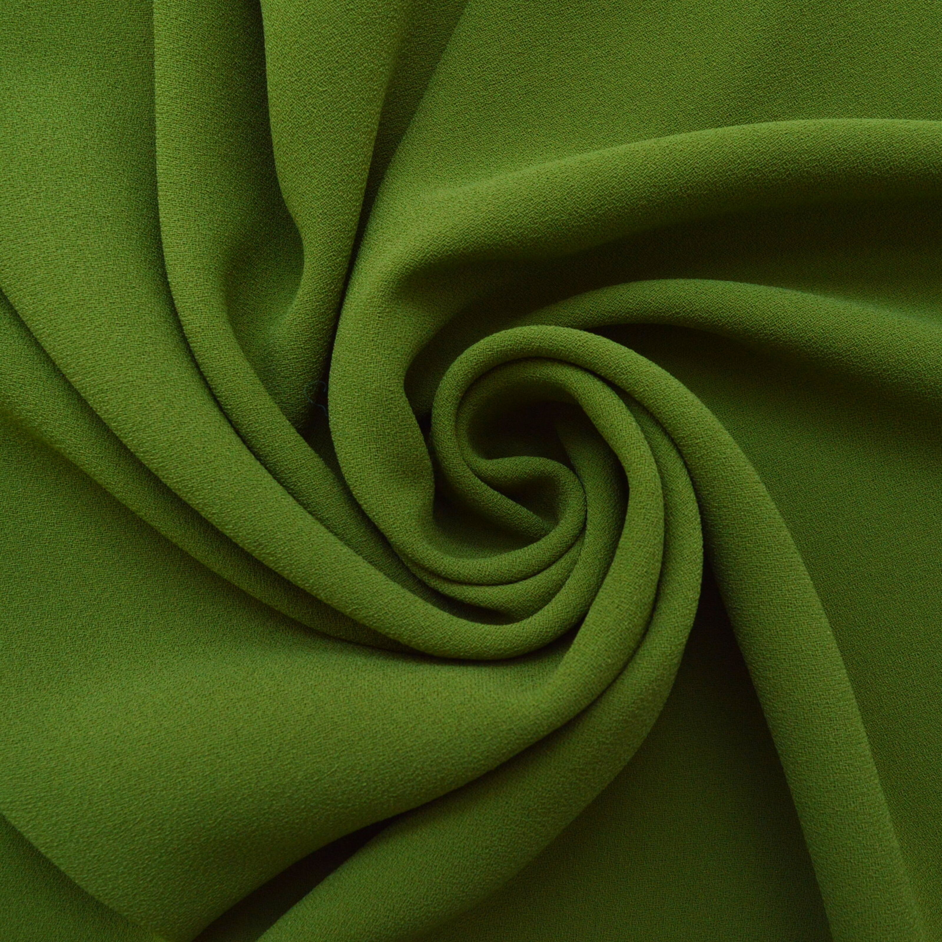 Green Heavy Polyester Dressmaking Fabric Triple Crepe Lime